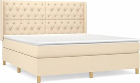 Box spring postel s matrací krémová 160x200 cm textil 3132246