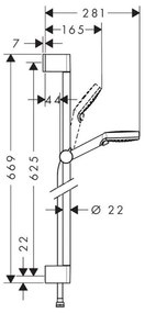 Hansgrohe Crometta Sprchový set 65 cm Vario, bílá chrom 26532400