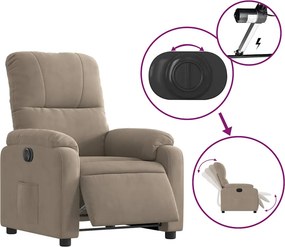 Elektrické polohovací křeslo taupe tkanina z mikrovlákna 3204915