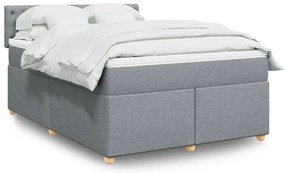 Box spring postel s matrací světle šedá 140 x 190 cm textil 3286682