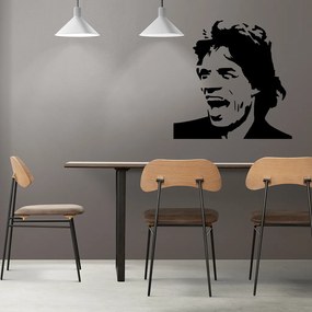 Živá Zeď Samolepka na zeď Mick Jagger Barva: černá