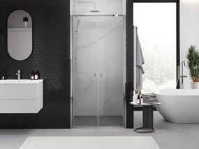 Mexen Exo, dvojité výklopné sprchové dveře, 120 cm, transparentní sklo, chrom, 814-120-000-01-00