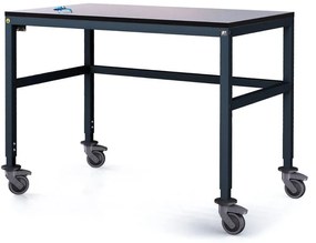 Antistatický dílenský ESD stůl na kolečkách, 1200x800x745-825 mm, nastavitelné podnoží