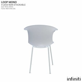 Židle Loop Mono - nestohovatelná Barva kovové konstrukce: Matt white 30, Barva sedáku a opěradla z recyklovaného plastu: white IS020