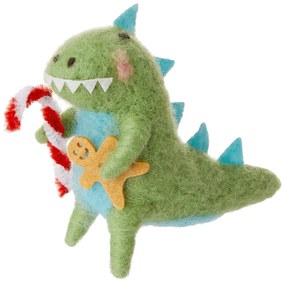 HANG ON Plstěná ozdoba dinosaurus s cukrovou tyčinkou