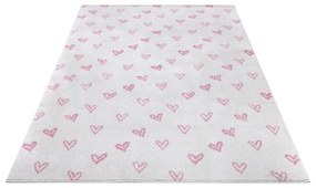Růžovo-bílý dětský koberec 120x170 cm Hearts – Hanse Home