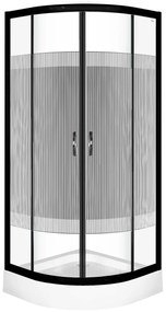 Aplomo Xenia čtvrtkruhový sprchový kout s vaničkou, black Rozměr koutu: 90x90cm