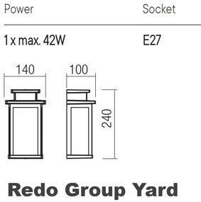 Venkovní světlo na fasádu Redo 90460 YARD/IP44