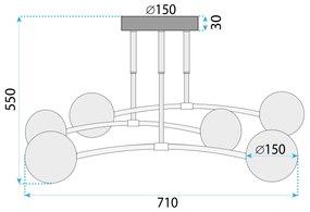 Toolight Moderní závěsné osvětlení GOLD APP1577-5C