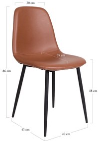 Designová jídelní židle Myla, vintage hnědá