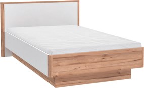 XXXLutz POSTEL, 120/200 cm bílá, barvy dubu Xora - Jednolůžkové postele - 000687023301