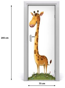 Samolepící fototapeta na dveře Žirafa 75x205 cm