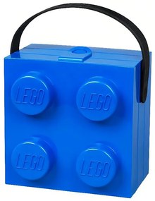Lego® Modrý svačinový box s rukojetí LEGO® Storage 16,5 x 16,5 cm