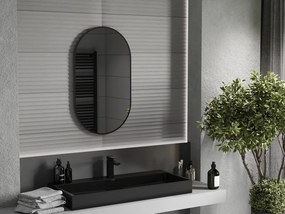 Mexen Loft oválné koupelnové zrcadlo 85 x 50 cm, černý rám - 9851-085-050-000-70