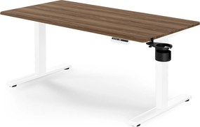 Elektrický stůl s nastavitelnou výškou ergonomický bílý/ořech,1400x700 mm: ARIA