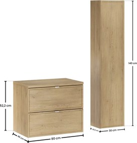 Koupelnová sestava Terra s deskou a skříňkami 60 cm dub cremona
