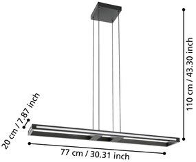 Eglo 99681 - LED Stmívatelný lustr na lanku SALVILANAS-Z LED/33W/230V 2700-6500K