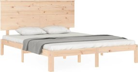 Rám postele s čelem King Size masivní dřevo 3193666