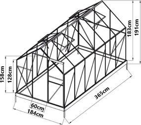 Hliníkový skleník VeGA 7000 STRONG-22