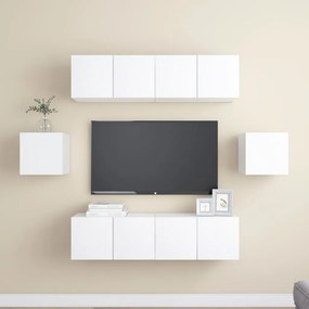 6dílný set TV skříněk bílý kompozitní dřevo 3078682