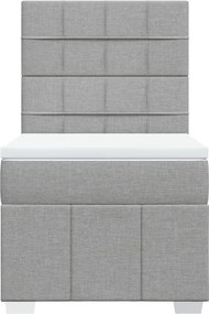 Box spring postel s matrací světle šedá 80 x 200 cm textil 3291495