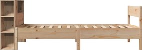 Postel s knihovnou bez matrace 75 x 190 cm masivní borovice 3322972