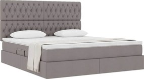Postel s úložným prostorem a matrací Taupe 160 x 200 cm textil 3371856