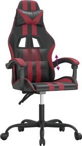 Herní židle černá a vínová umělá kůže 3143825