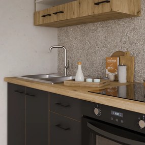 Horní skříňka, černý mat / dub artisan, Monro 60 GU-36 1F