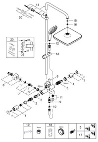 GROHE 26984001 - Sprchový systém VITALIO COMFORT 390 mm lesklý chrom