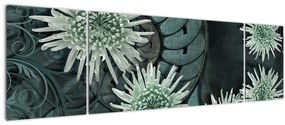 Obraz - Zelené květy (170x50 cm)