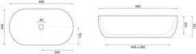 Rea Amelia, umyvadlo na desku 480x345x135 mm, imitace kamene, REA-U8489