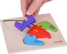 JOKOMISIADA Dřevěné puzzle Raketa / 7 dílků / dřevo / 14,5 x 14,5 cm