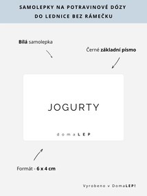 JOGURTY - Samolepka na dózy do lednice, 6 x 4 cm