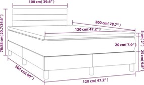 vidaXL Box spring postel s matrací a LED 120 x 200 cm textil [3133784] Barva: světle šedá