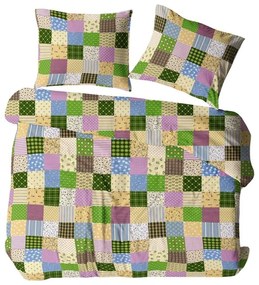 KARO 160x200 vzor 96/3 barevné knoflíkové pruhované lýkové povlečení 100% silná bavlna