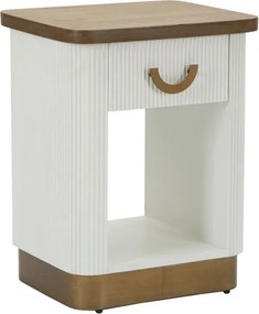 Noční stolek Tolosa 48 cm bílý/jasan