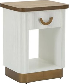 Noční stolek Tolosa 48 cm bílý/jasan