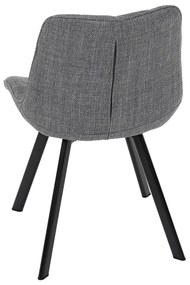Jídelní židle HC-465 GREY2 látka šedá, kov černý matný lak