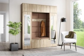 Eka Předsíňová stěna s čalouněnými panely Trinity 32 - Sonoma / Hnědá 2307