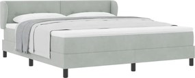 Postel s boxspringem s čelo Světle šedá 180 x 200 cm samet 3340400