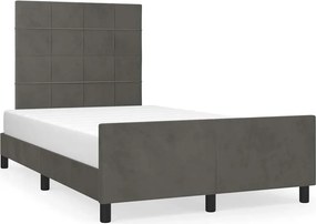 Rám postele bez matrace tmavě šedá 120 x 200 cm samet 3125746