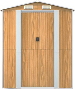 Zahradní kůlna světle hnědá 192x772x223 cm pozinkovaná ocel 3147478