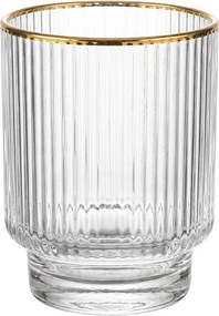 Elegantní sklenice na vodu se zlatým okrajem - Ø 8*10 cm / 320 ml