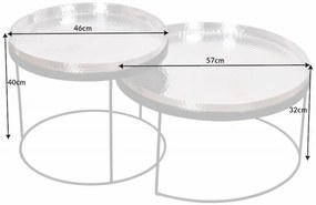 Noble Home 2 dílný set stříbrných konferenčních stolků Elements