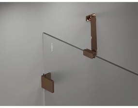 Mexen Lunar, pravý výklopný pětiúhelníkový sprchový kout 100 x 100 cm, 8mm čiré sklo, profil růžové zlato, 831-100P-100L-60-00-P