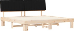 Rám postele s čalouněným čelem s čelo Černá 200 x 200 cm 3398096