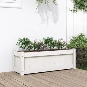 Zahradní truhlík bílý 90 x 31 x 31 cm masivní borové dřevo