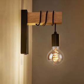 Toolight Toolight, nástěnná lampa 1xE27 APP972-1W LINE, černá-hnědá, OSW-03241