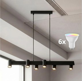 BRILAGI - LED RGBW Stmívatelný lustr na lanku SELE 6xGU10/6,5W/230V černá